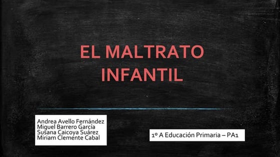 Afiche preventivo del maltrato infantil | PPT