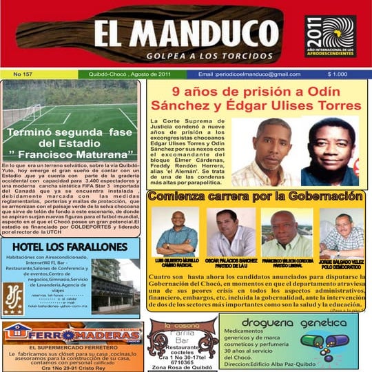 PERIODICO EL MANDUCO,CHOCO-COLOMBIAEDICION No 157 | PDF