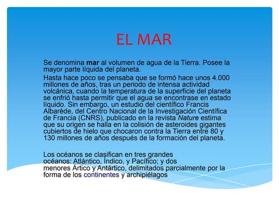 El mar y sus habitantes | PPT