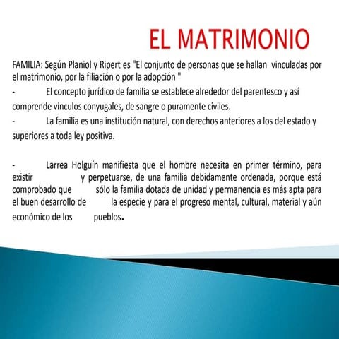 El matrimonio y divorcio | PPTX