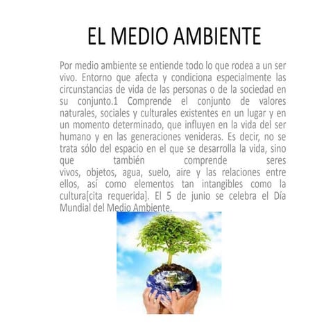 Que es el medio ambiente | DOC