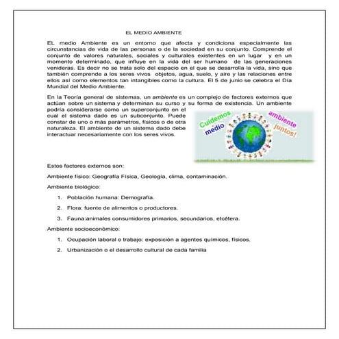 El medio ambiente | PPT