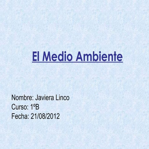 Medio ambiente | PPTX