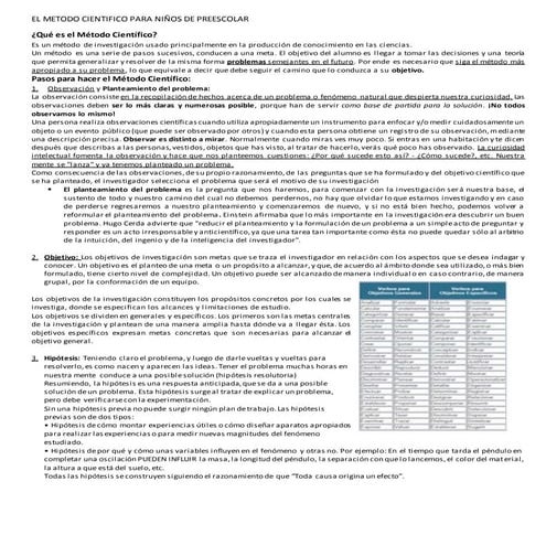 El método científico para niños. | DOCX