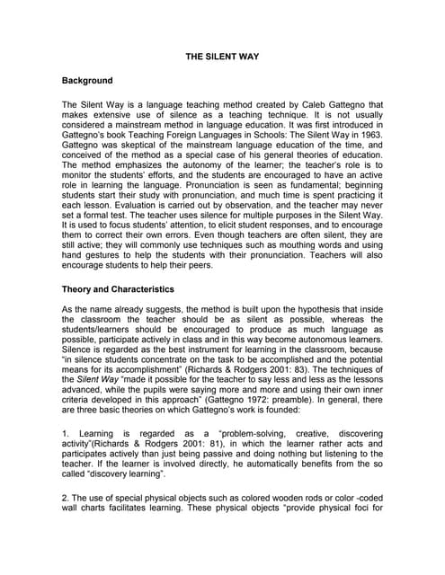 Silent Way method PPT | PPTX