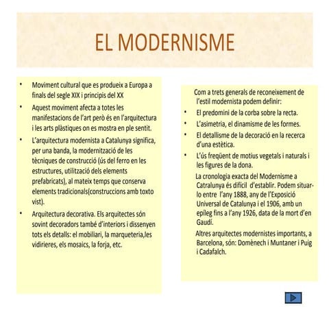El modernisme | PPT