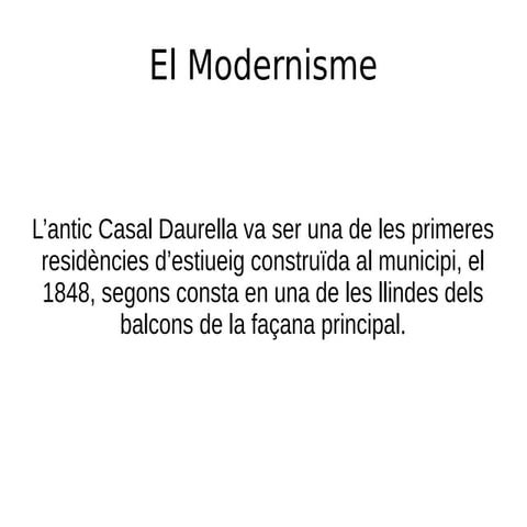 El modernisme | PPT