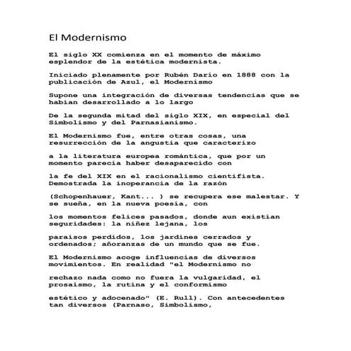 El modernismo literario grado 10 | PPTX