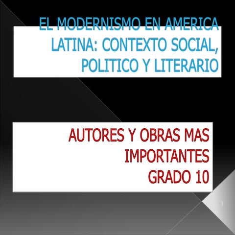 El modernismo en america latinadiapositiva clasetics | PPTX
