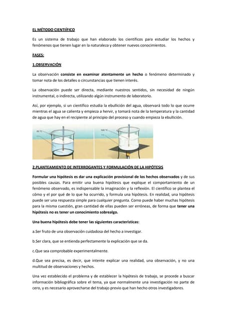 El experimento y el método científico | PPT