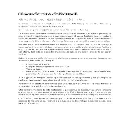 El mundo raro de mermel | PDF