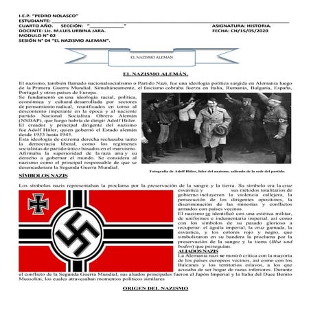 EL NAZISMO ALEMÁN, CARACTERISTICAS Y ACCIONES.docx