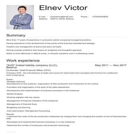 Elnev Victor cv | PDF