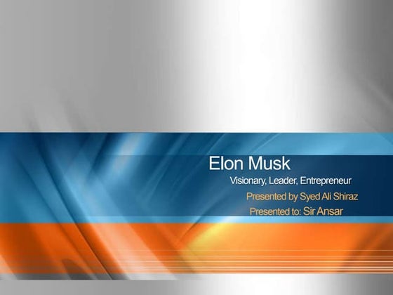 Biography of "Elon musk" | PPT