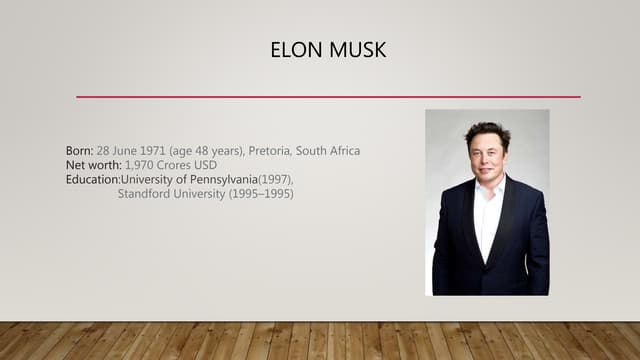 Elon Musk PPT | PPTX