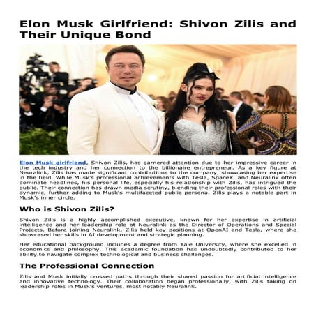 Elon Musk Girlfriend_ Shivon Zilis and Their Unique Bond.docx
