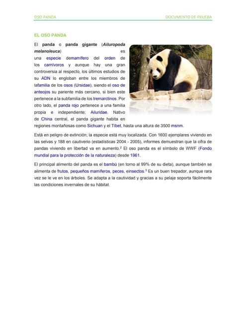 El oso panda | PDF