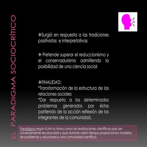 EXPOSICIÓN DEL PARADIGMA SOCIO-CRÍTICO | PPTX