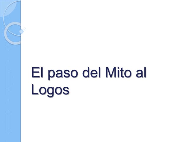 Del Mito Al Logos | PPT | Science
