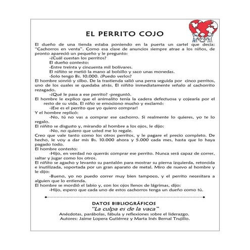 El perrito cojo(lectura reflexiva para 6to grado).eam 12417 (1) | DOC