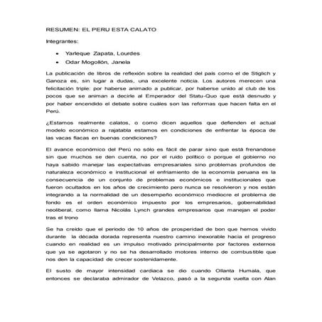 El peru esta calato | DOCX