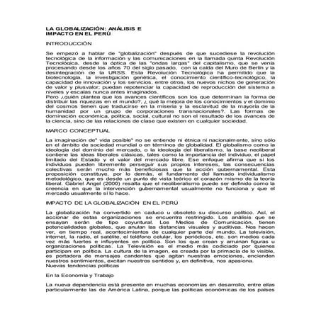 Aldea Global La Globalización en el Perú | PPTX
