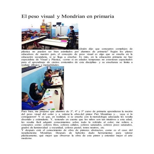 El peso visual y mondrian en primaria | DOCX
