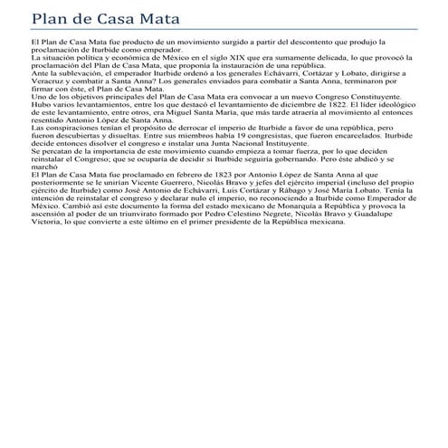 El plan de casa mata | DOCX