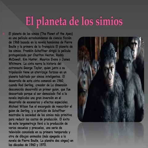 El planeta de los simios | PPTX