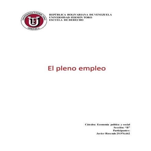 El pleno empleo | DOCX