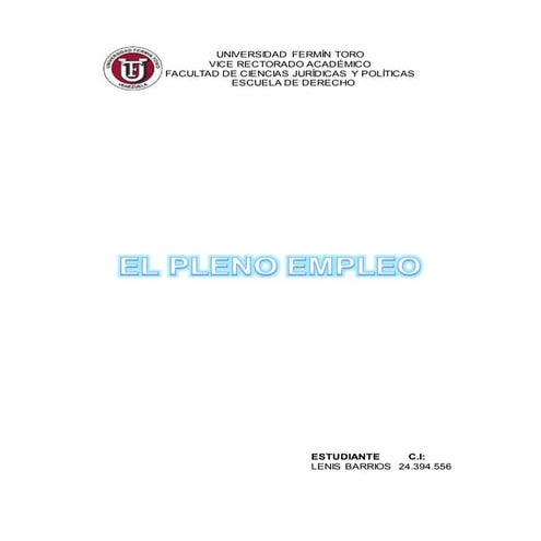 El pleno empleo | DOCX