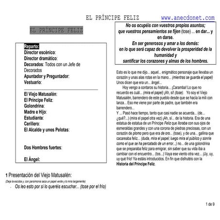 El Príncipe Feliz | PPT