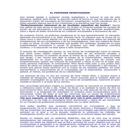 El profesor investigador | PDF
