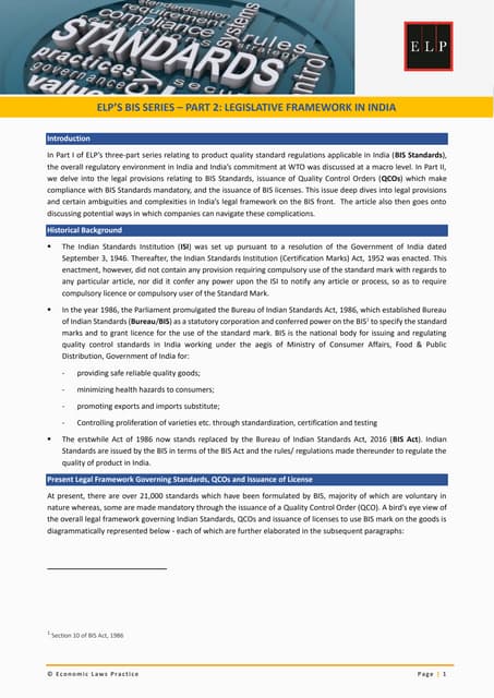 BIS (Bureau of Indian standards ) | PDF