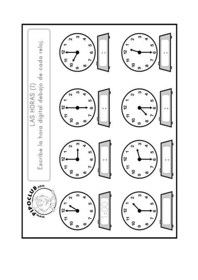 Que Hora Es Worksheet que-hora-es-worksheet