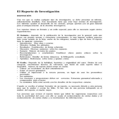 El reporte de investigación | DOCX