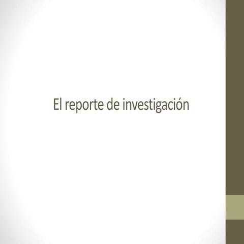 El reporte de investigación | DOCX
