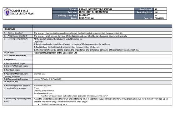 ELS_Q2_Module-1_Evolving-Concept-of-Life-Based-on-Emerging-Pieces-of ...