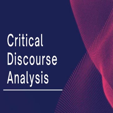 Critical Discourse Analysis of a Newspaper Article | PPTX