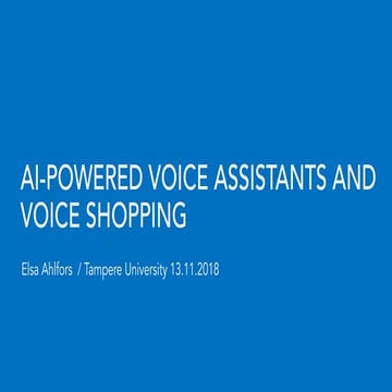 AI-powered voice assistants and voice shopping | PPT