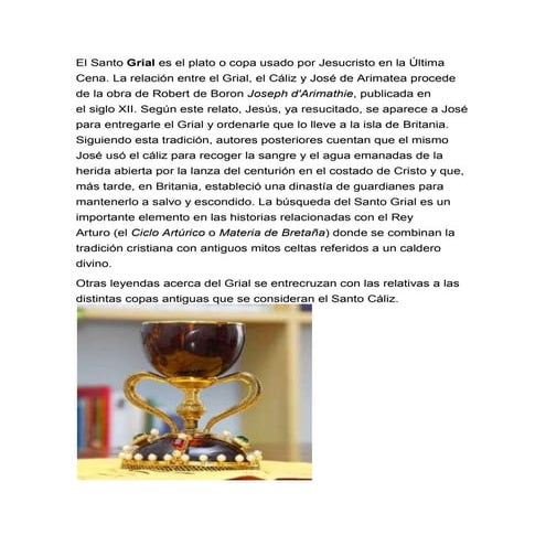 El santo grial | PPTX