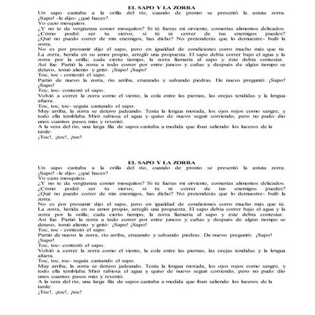 El sapo y la zorra | DOCX