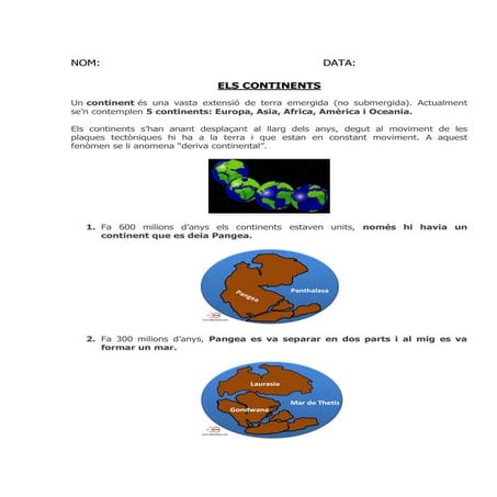 Els continents | PDF
