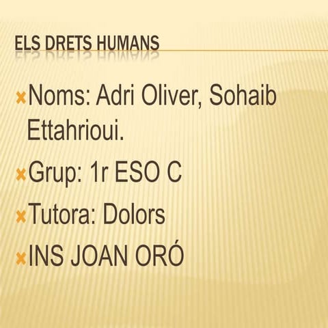 Els drets humans adri, sohaib 1r c | PPTX