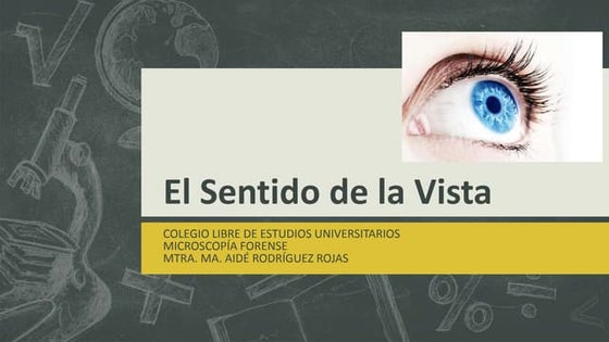 Sentido de la vista y órganos que lo conforman | PPTX | Eye and Vision ...