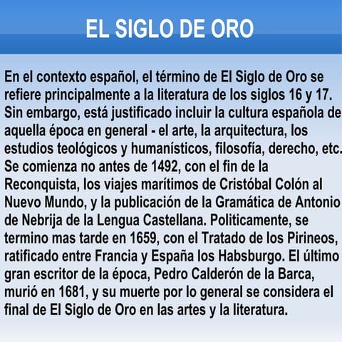 el siglo de oro | PPTX