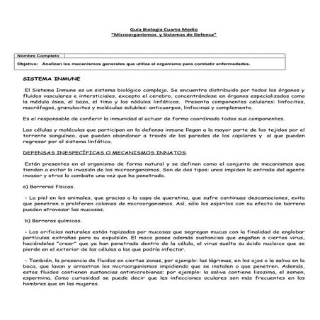 Inmunidad innata: la primera linea de defensa del organismo ...