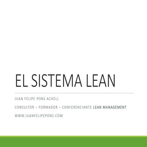 El Sistema Lean | PPTX