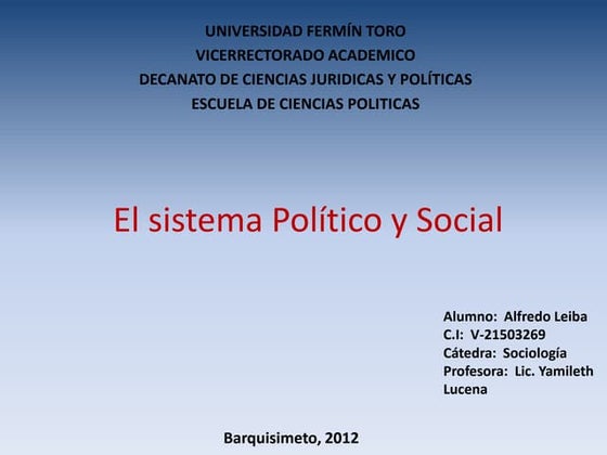 Mapa conceptual del Sistema Político. | PPT