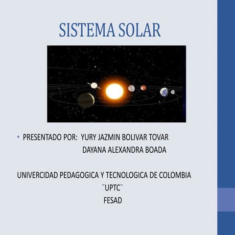 Presentación del Sistema Solar y sus planetas | PPTX